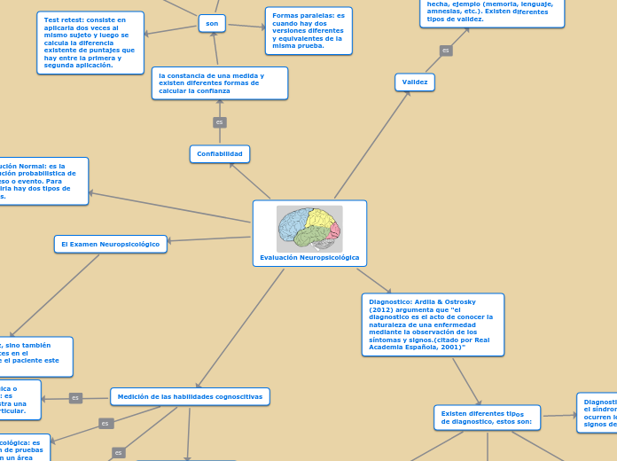 Evaluación Neuropsicológica - Mind Map